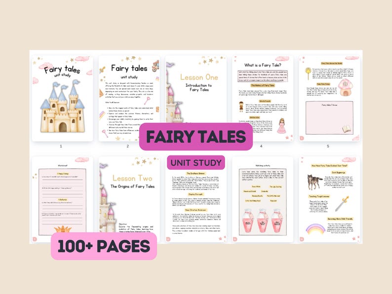100+ Page Fairy Tale Unit Study | Printable Homeschool Curriculum ...