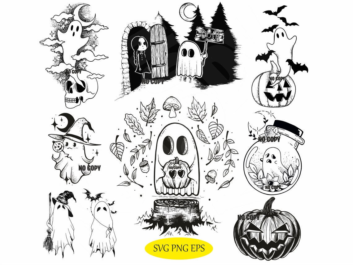 55+ Ghosts Svg Bundle, Halloween Svg, Girl Ghost Svg, Halloween Cut ...