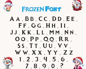 Frozen Font Svg Layered Files, Frozen Alphabet Letters and Numbers Dxf ...