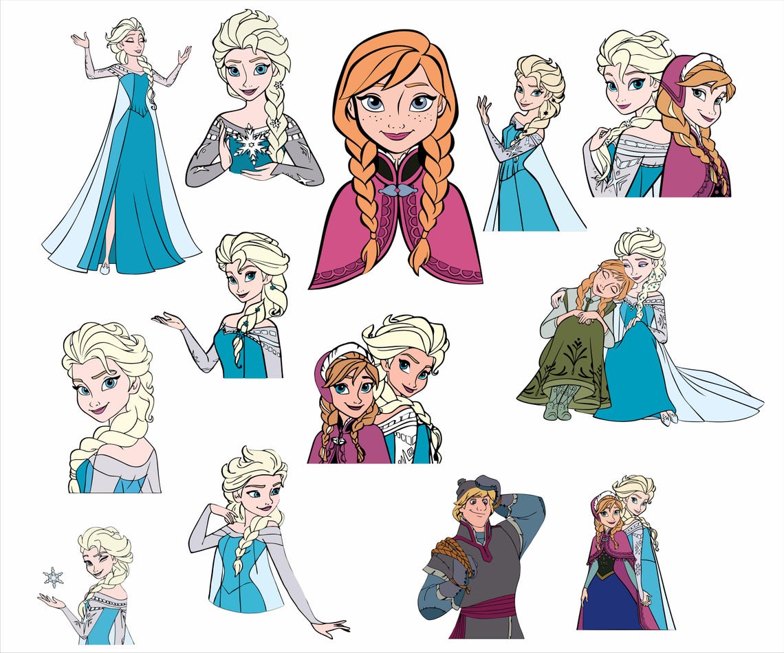 Frozen Png Bundle, Frozen Svg Bundle, Frozen Clipart Set, Elsa Png ...