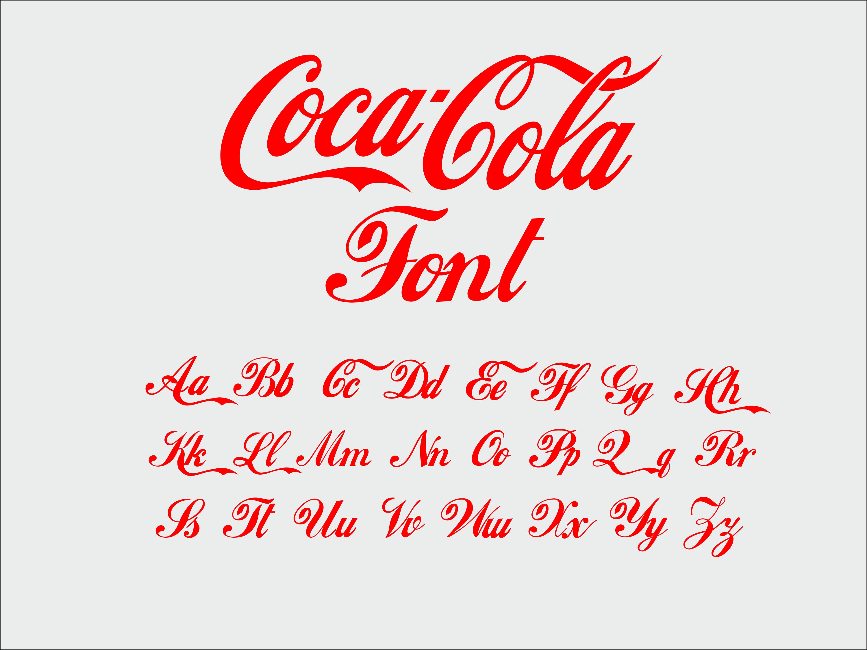 Coca Cola Alphabet SVG Font: Clipart, PNG/AI (instant Download) - Etsy