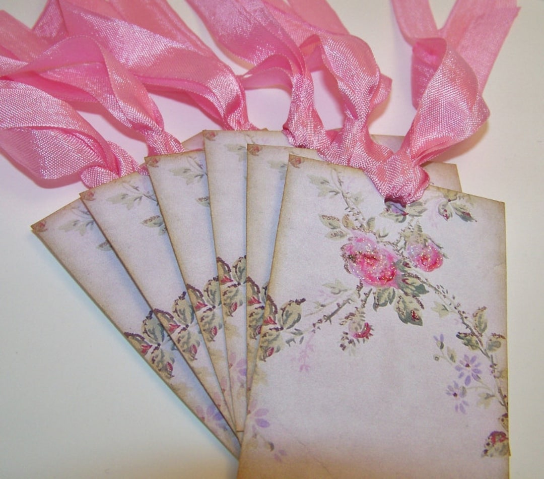 Rose Tags Floral Tags All Occasion Tags Wish Tags Wedding Bridal Shower ...