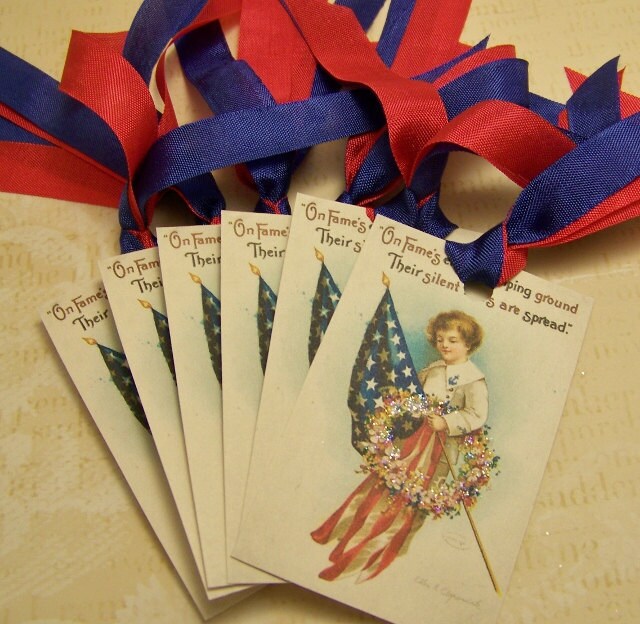 4th of July Tags Patriotic Americana Favors Journaling Cards | Etsy