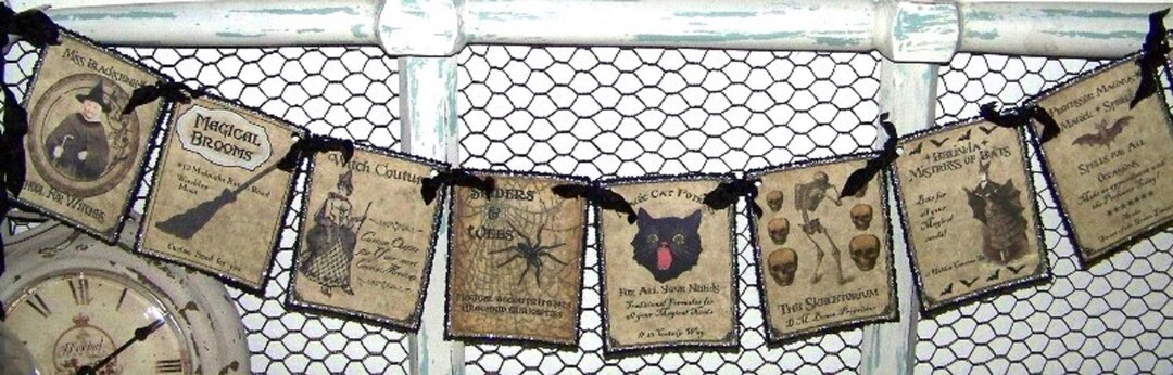 Halloween Banner Halloween Decoration Wall Hanging Halloween Garland ...