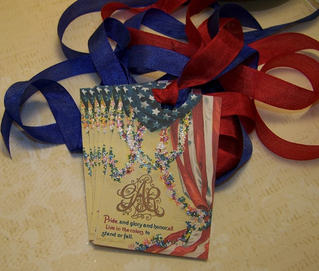 4th of July Tags Patriotic Tags Americana Favor Tags Red White Blue ...