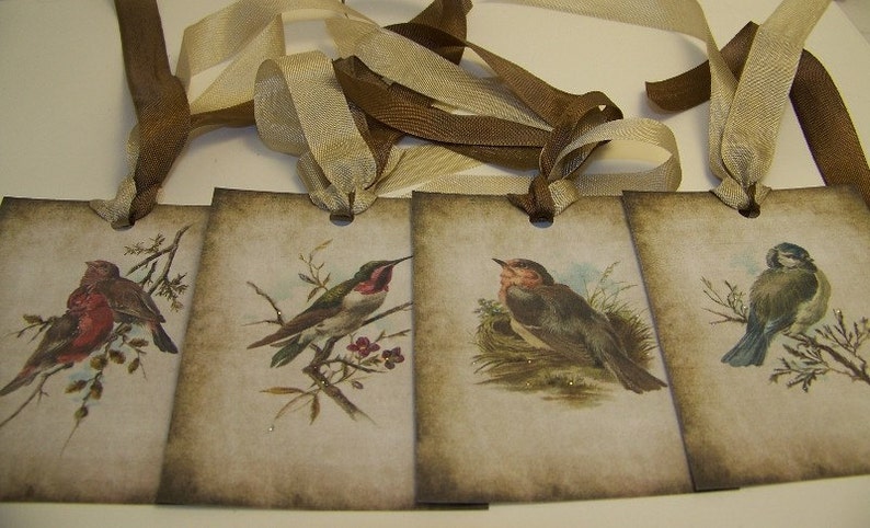 Bird Tags Rustic Vintage Style Journaling Cards Junk Journal - Etsy