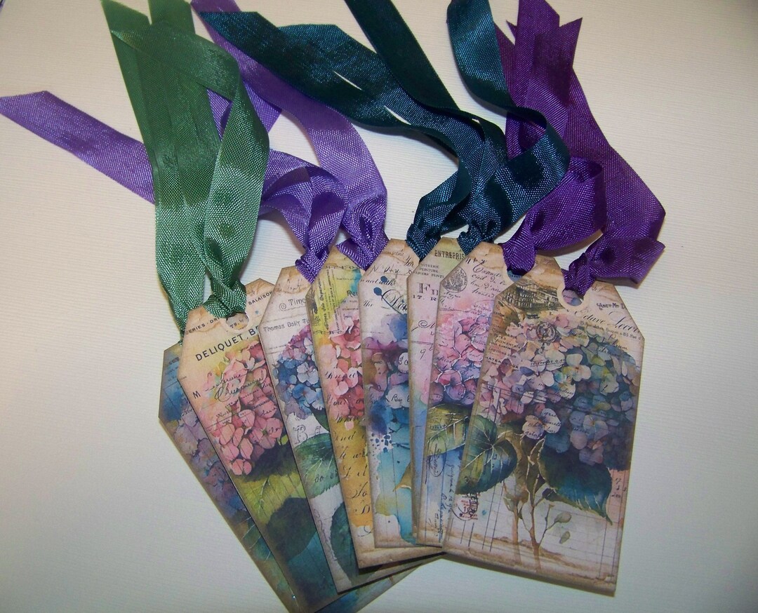 Floral Tags All Occasion New 2023 Hydrangea Tags Handmade Vintage ...