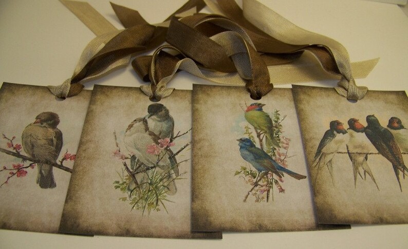Bird Tags Rustic Vintage Style Journaling Cards Junk Journal - Etsy