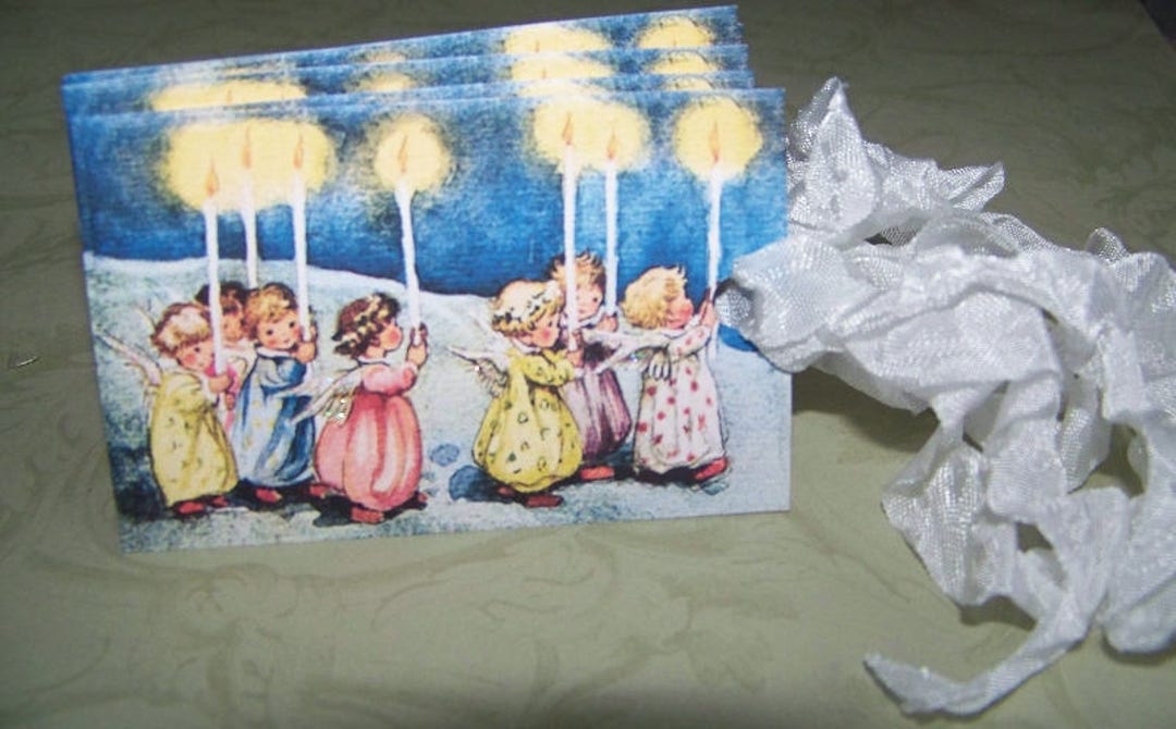 Christmas Tags Angel Tags Handmade Vintage Style Christmas Angels Set ...