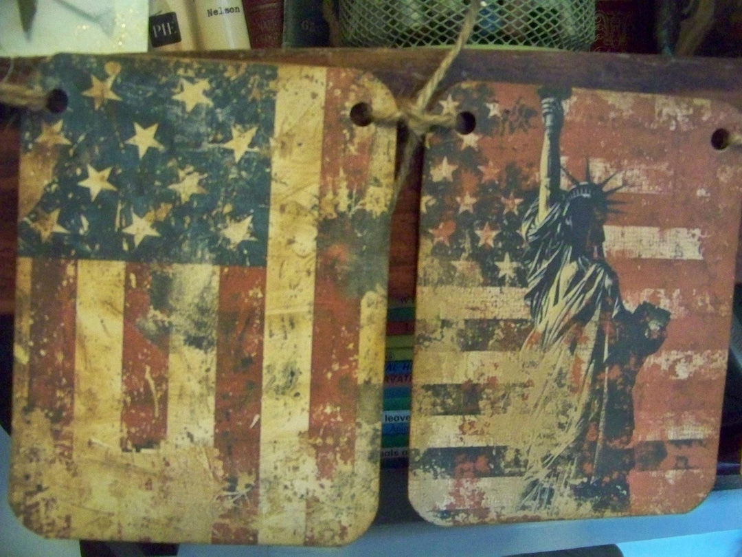 Patriotic July 4th Memorial Day Americana Banner Decoration Handmade ...