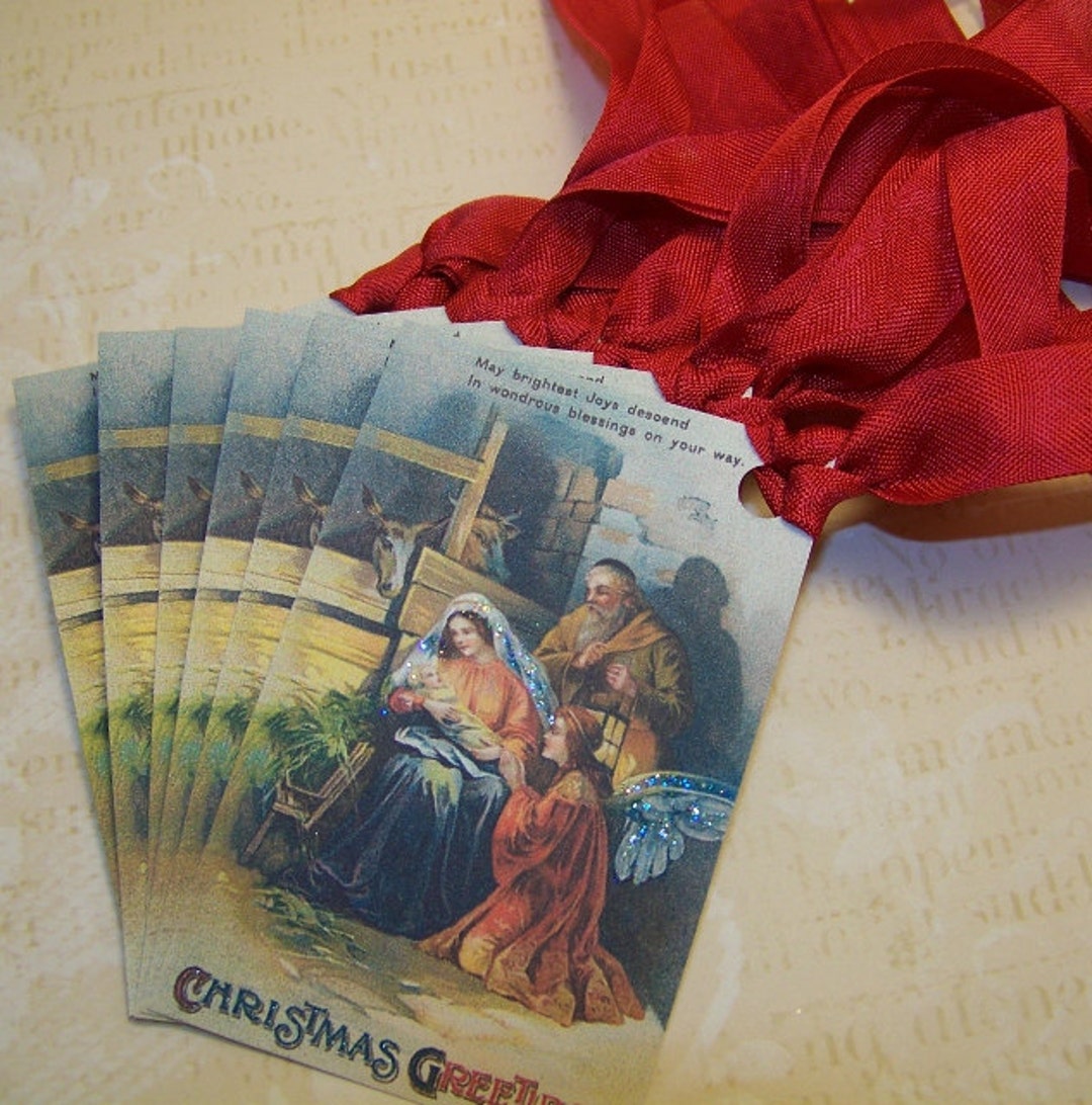 Christmas Tags Religious Christmas Tags Natrivity Tags Jesus Mary ...