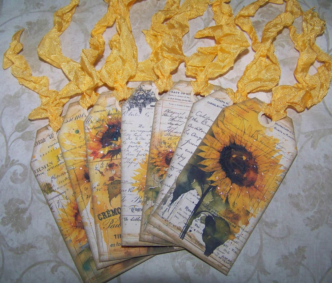 Autumn Tags Sunflower Tags Gift Tags Junk Journal Tags All Occasion ...