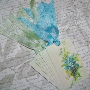 Forget Me Not Tags Floral Tags Vintage Style Forget Me Not - Etsy