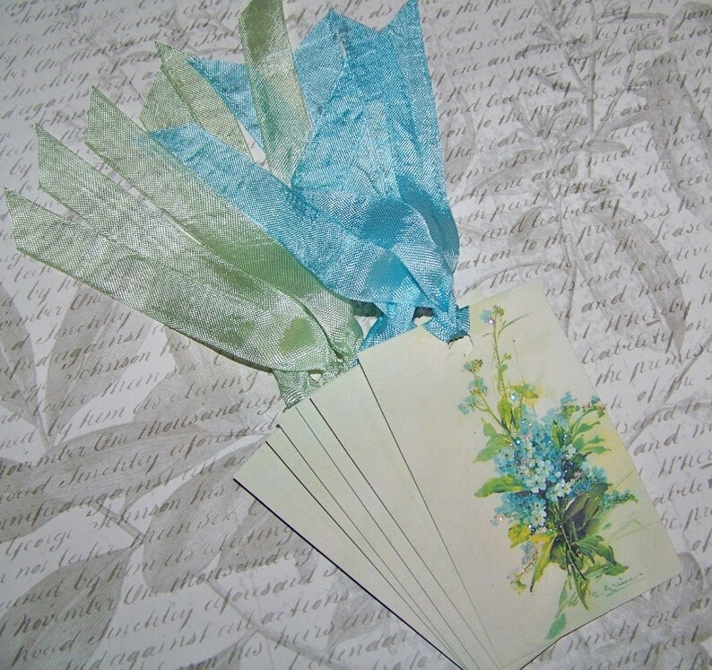 Forget Me Not Tags Floral Tags Vintage Style Forget Me Not | Etsy