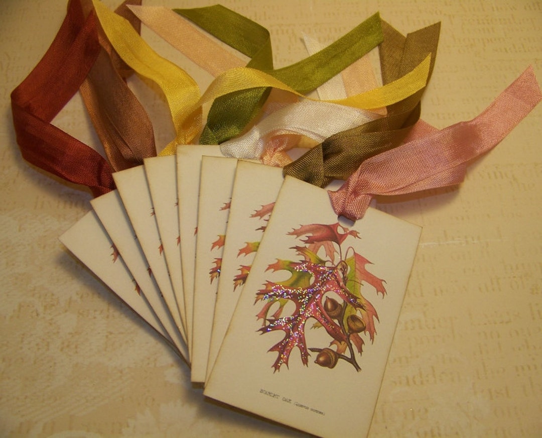 Autumn Red Oak Tags Thanksgiving Tags Vintage Style Set of 9 - Etsy