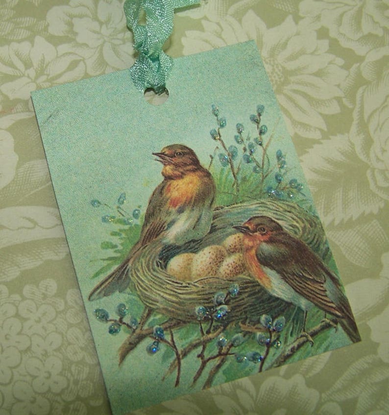 Bird Tags Vintage Style All Occasion Bird Tags Wish Tags - Etsy