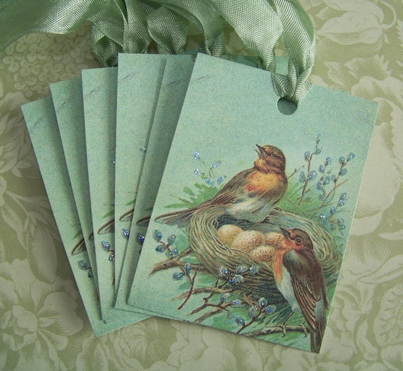 Bird Tags Vintage Style All Occasion Bird Tags Wish Tags - Etsy