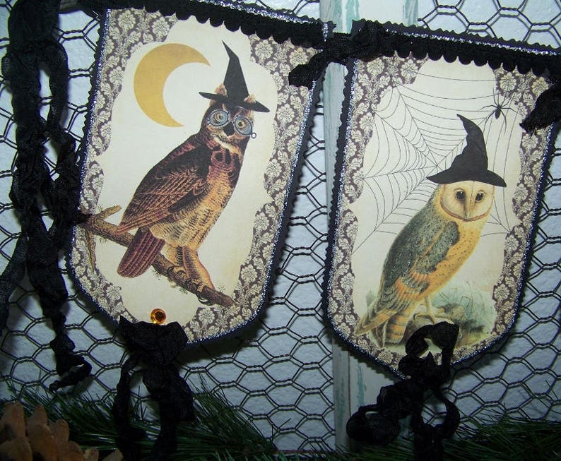 Halloween Decoration Halloween Banner Garland Cute Halloween Owl Banner ...