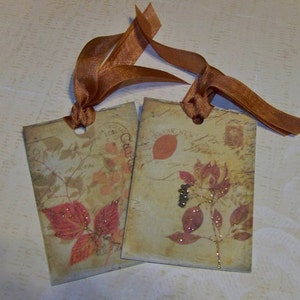 Autumn Leaf Tags Autumn Tags Thanksgiving Tags Place Cards Favors Wish ...