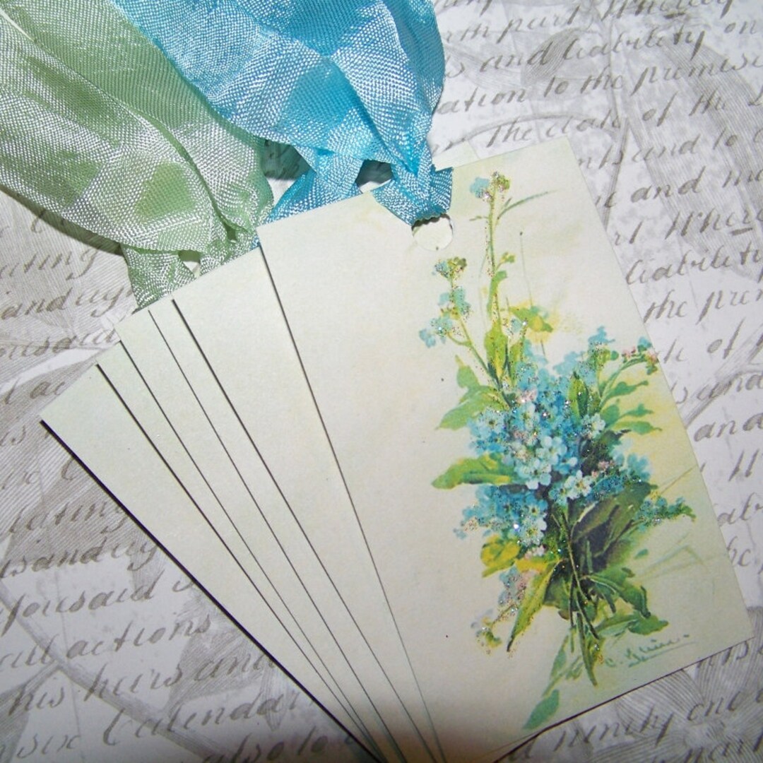 Forget Me Not Tags Floral Tags Vintage Style Forget Me Not - Etsy