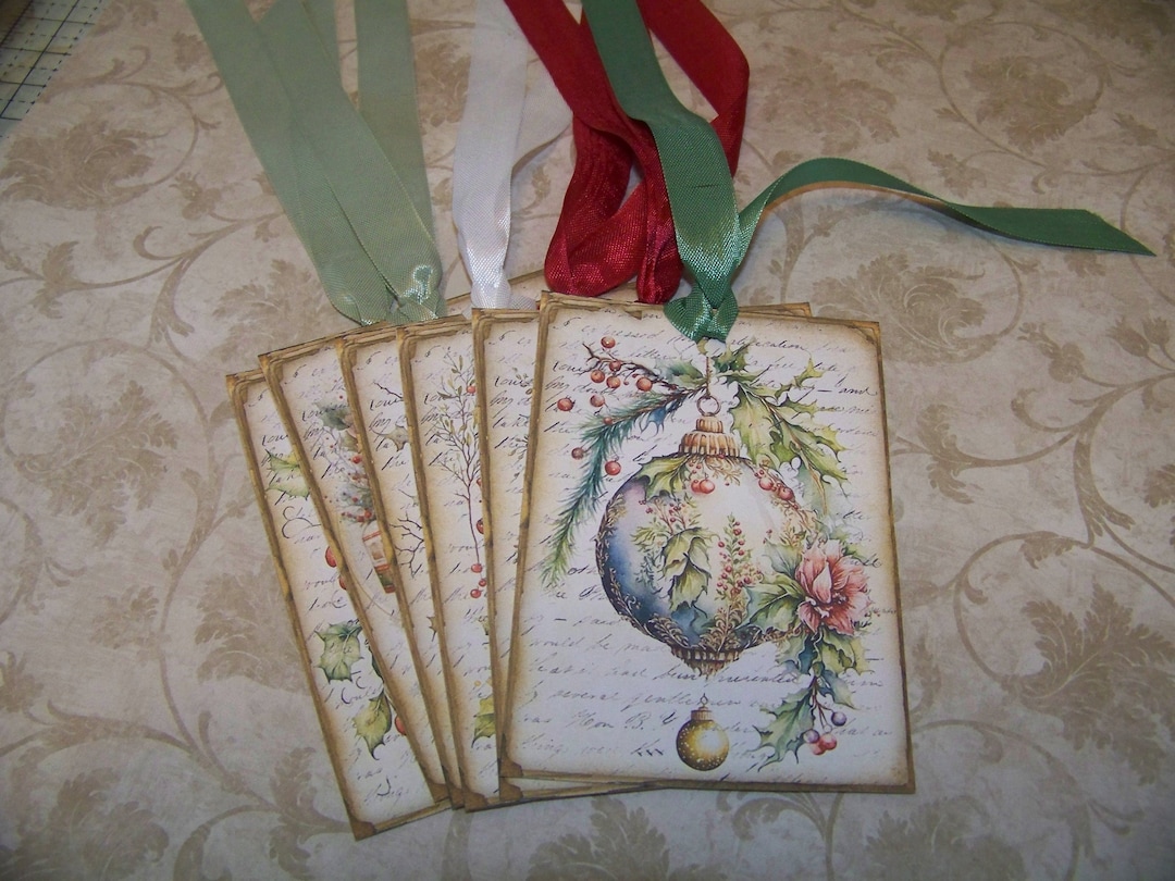 Christmas Tags Handmade Vintage Style Christmas Decoration Journaling ...