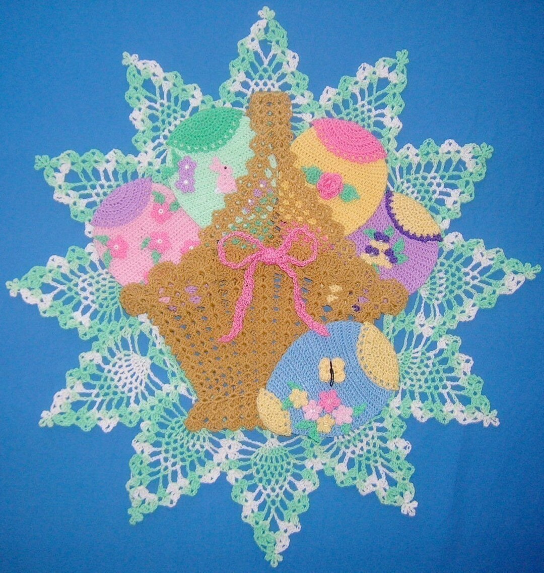 PDF Crochet Pattern- Enchanting Easter Basket Doily - Etsy