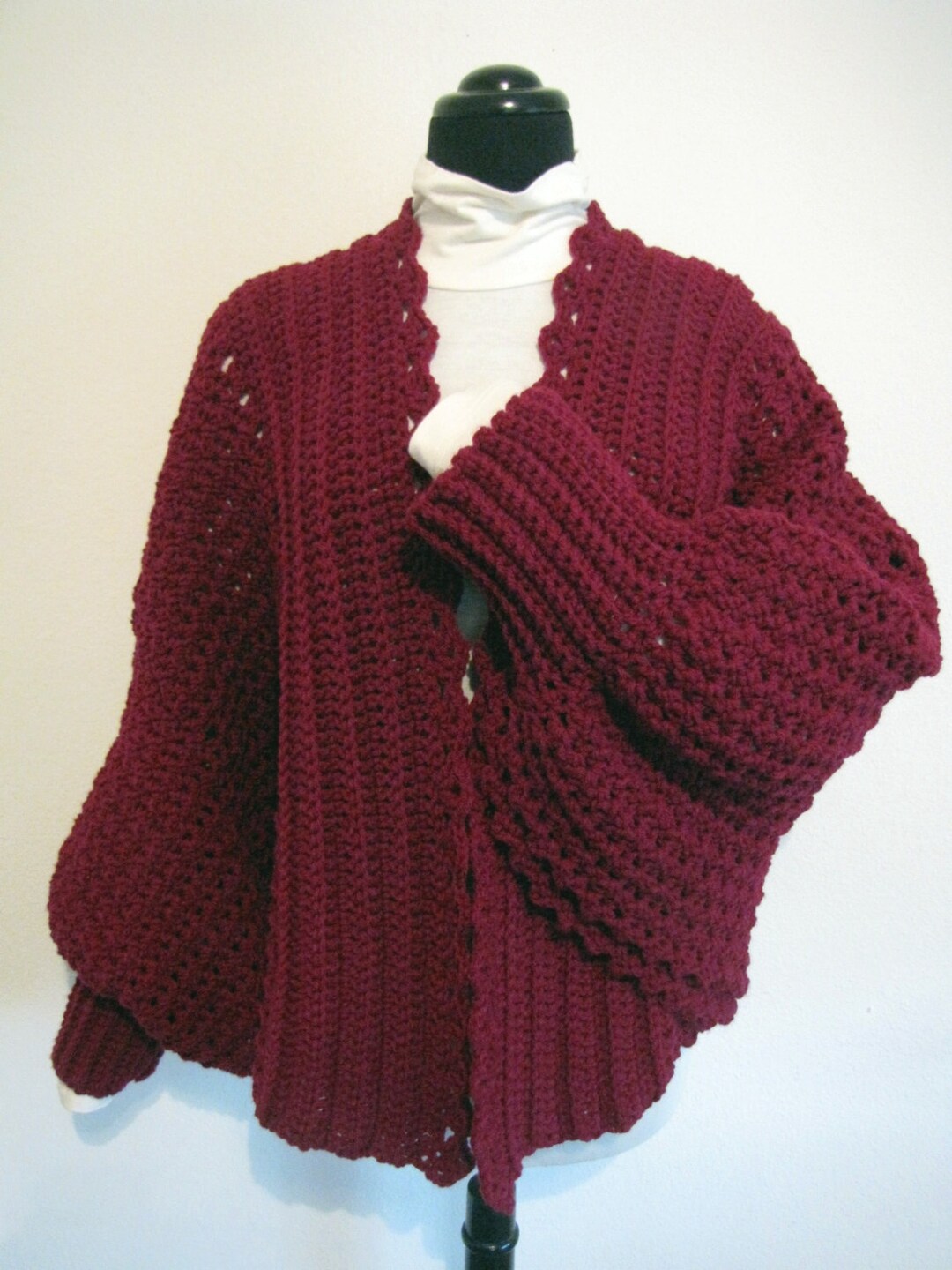PDF Crochet Pattern -cozy Cuffed Cape - Etsy