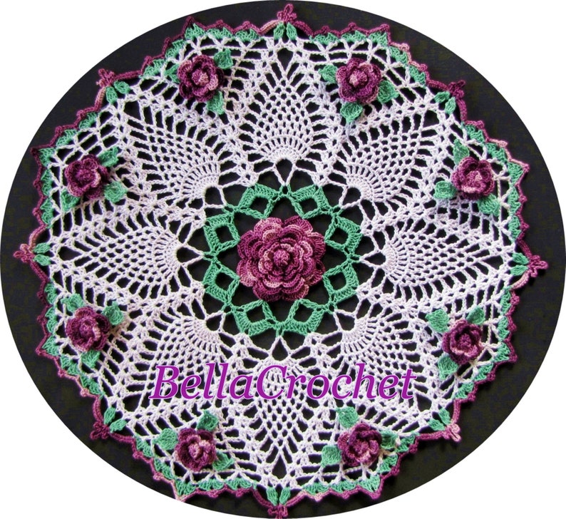 PDF Crochet Pattern: "dorothy's Roses Doily" - Etsy