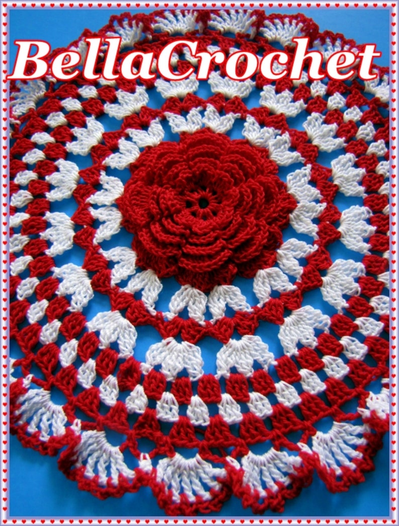 PDF Crochet Pattern: "ruby's Valentine Doily" - Etsy