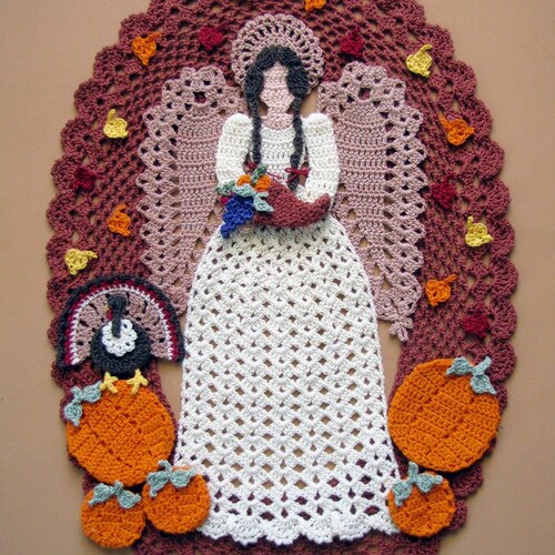 PDF Crochet Pattern Angel of Thanksgiving Doily - Etsy