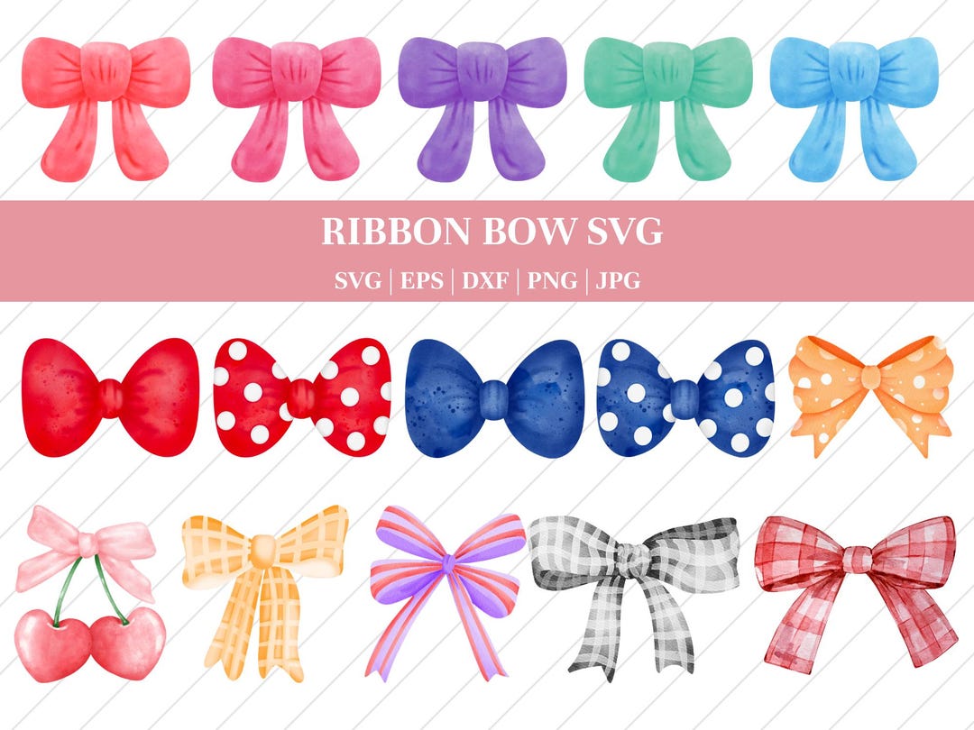Set of 15 Bows Svg Bundle, 3D Bow Svg File, Bow Cut Files, Bow Laser ...