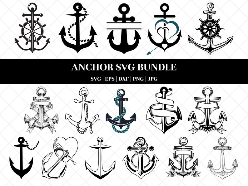 Anchor SVG Bundle: Nautical Clipart, Cut Files (cricut, Silhouette) - Etsy