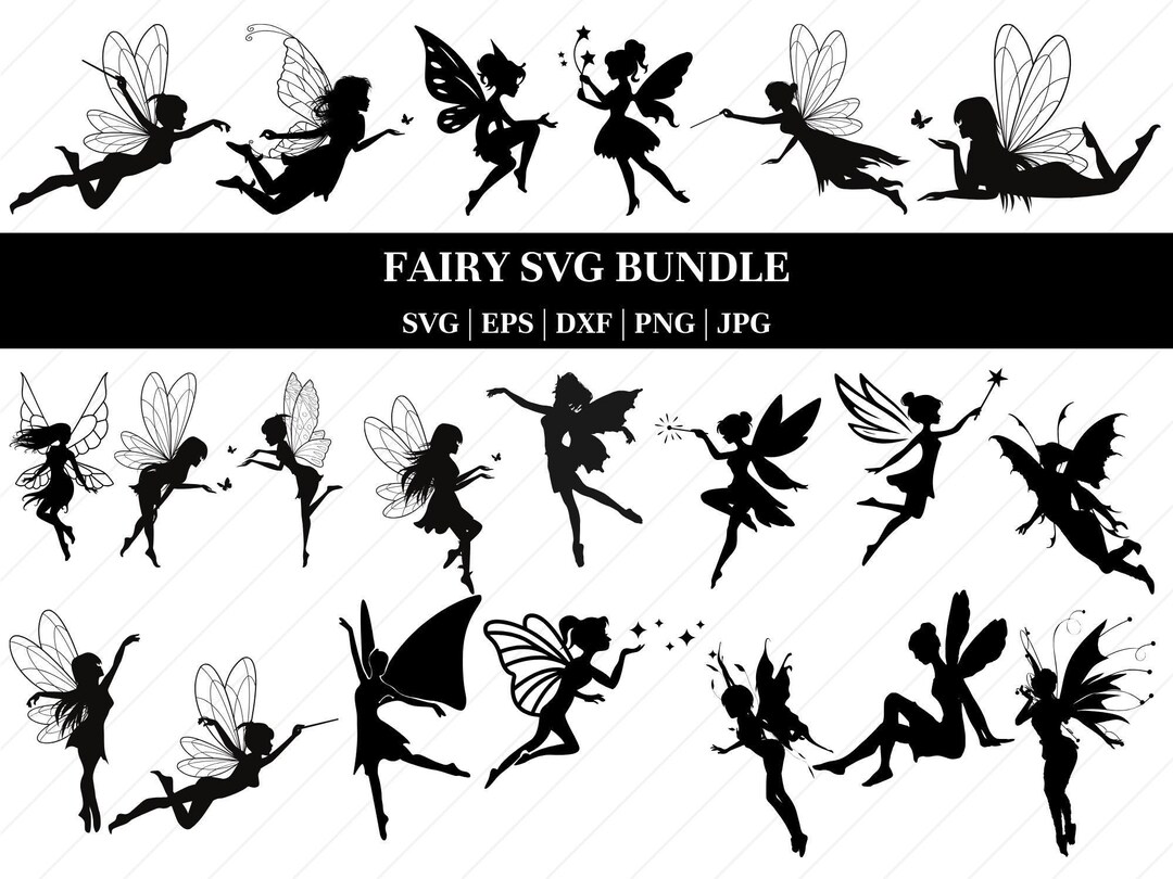 Fairy SVG Bundle, Fairy PNG Bundle, Fairy Clipart, Fairy Silhouette ...