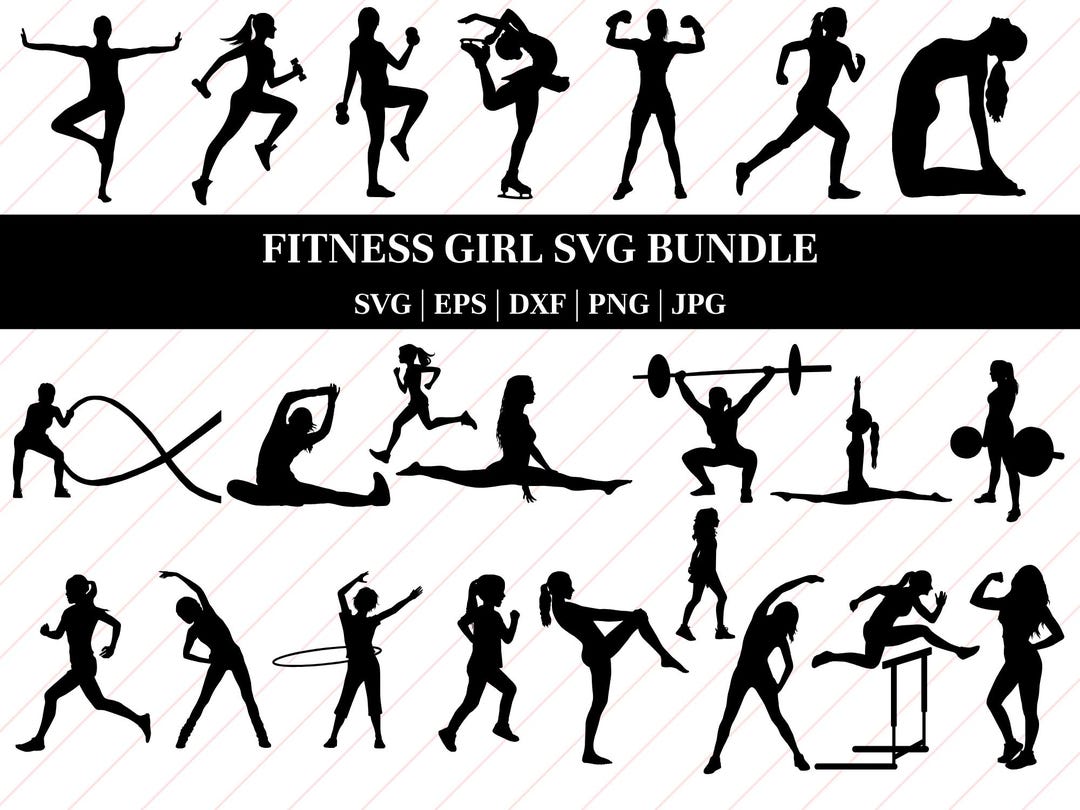 Fitness Woman Svg-fitness Woman Silhouette-fitness Woman Svg Bundle ...