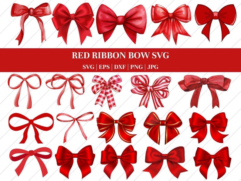 Coquette Red Bow Clipart: Ribbon Sublimation Designs (digital Download ...