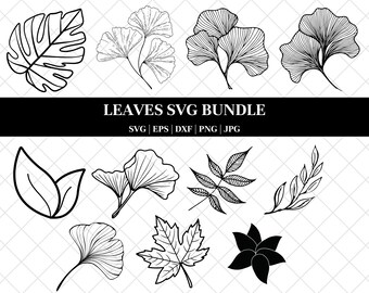 LEAF SVG Bundle, LEAVES Svg Bundle, Leaf Clipart, Leaf Svg Cut Files ...