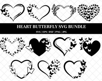 Butterfly Heart SVG, Valentine SVG, Valentines Day Shirt SVG, Love Svg ...