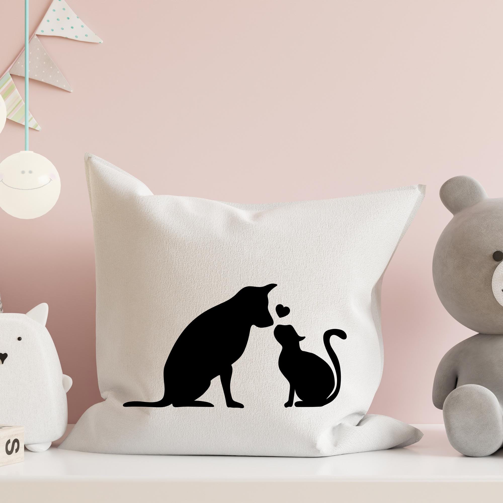 Dog and Cat Silhouette SVG, Dog Cat Outline Png, Dog and Cat Clipart ...