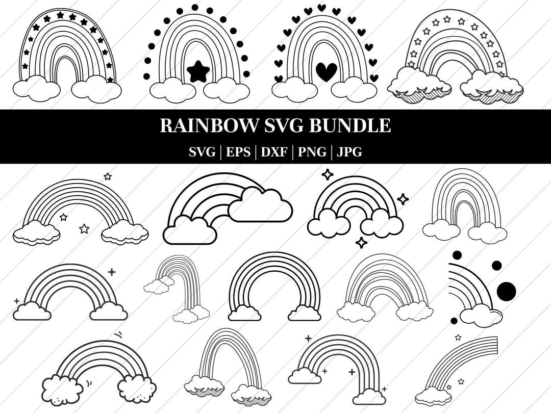 Rainbow SVG Bundle: Cricut Cut Files, Clipart (digital Download) - Etsy