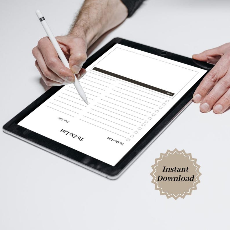 Printable To-do List With Notes Section | Editable Digital PDF Template ...