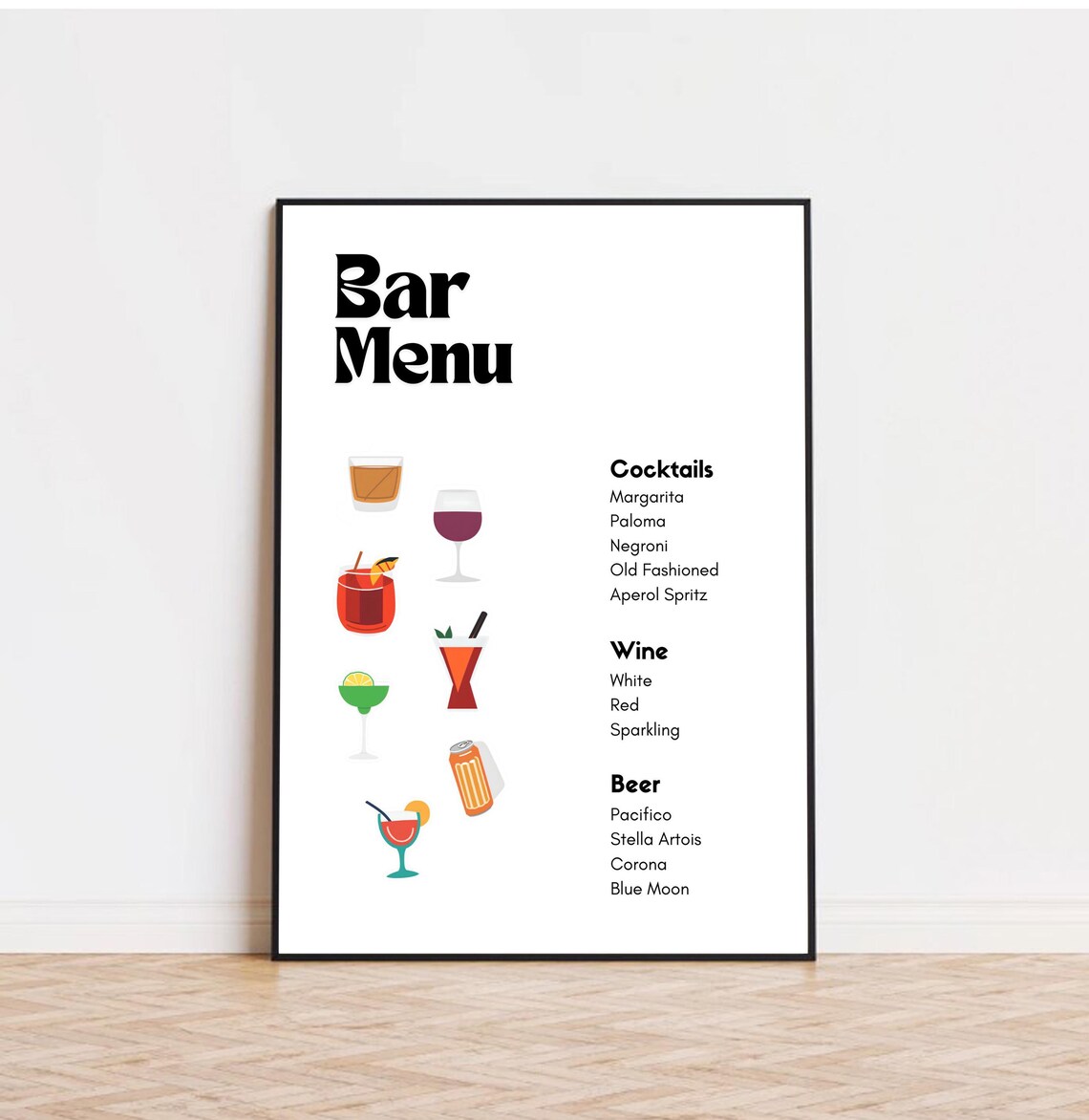 Bar Menu - Etsy