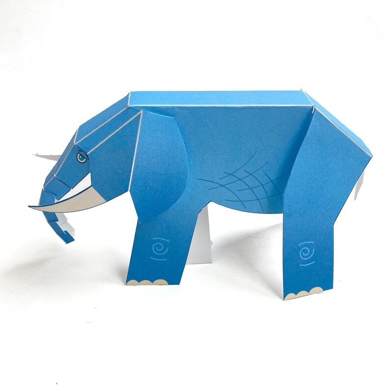 DIY 3D Safari Elephant Paper Craft - Etsy