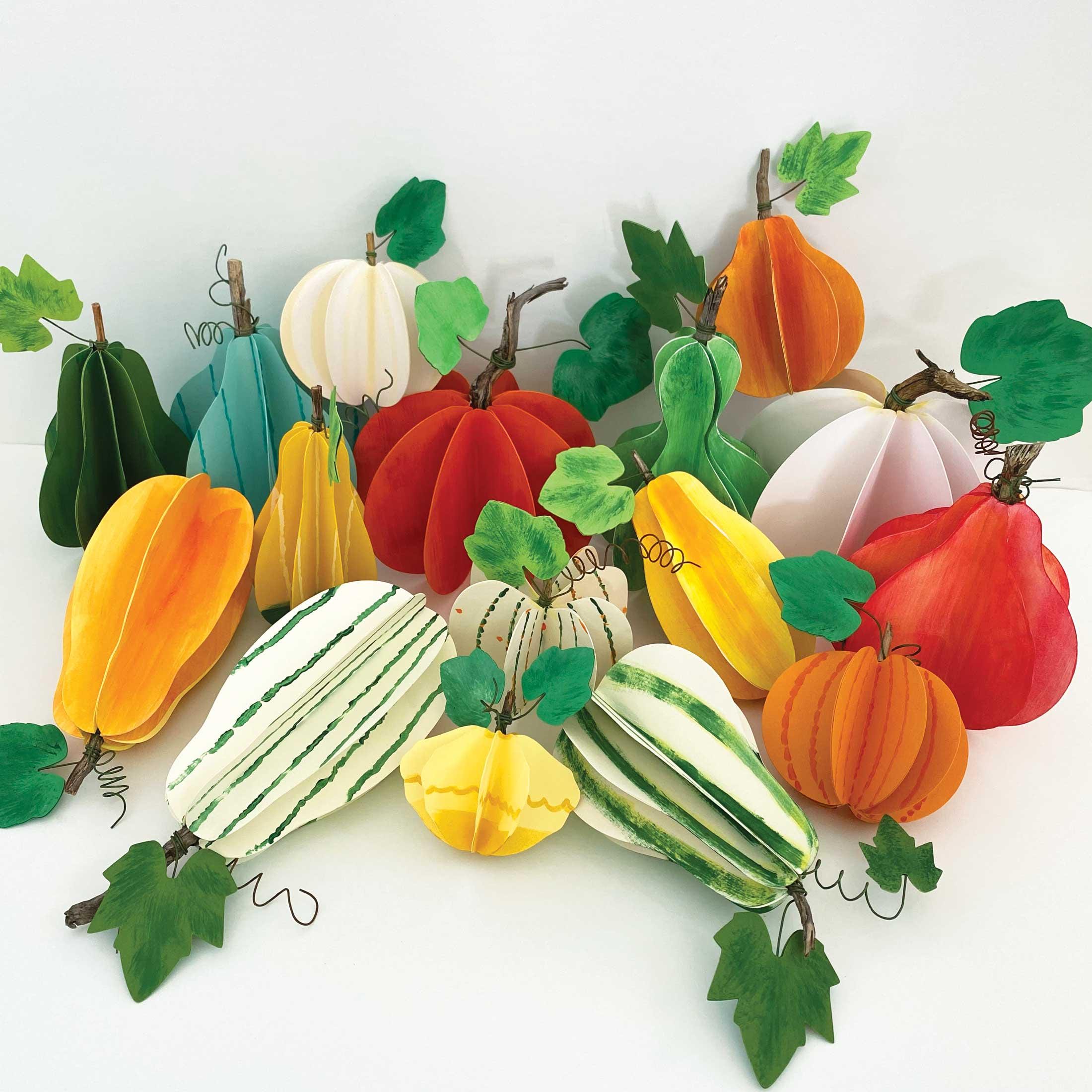 DIY 3D Pumpkin & Squash Paper Craft - Etsy
