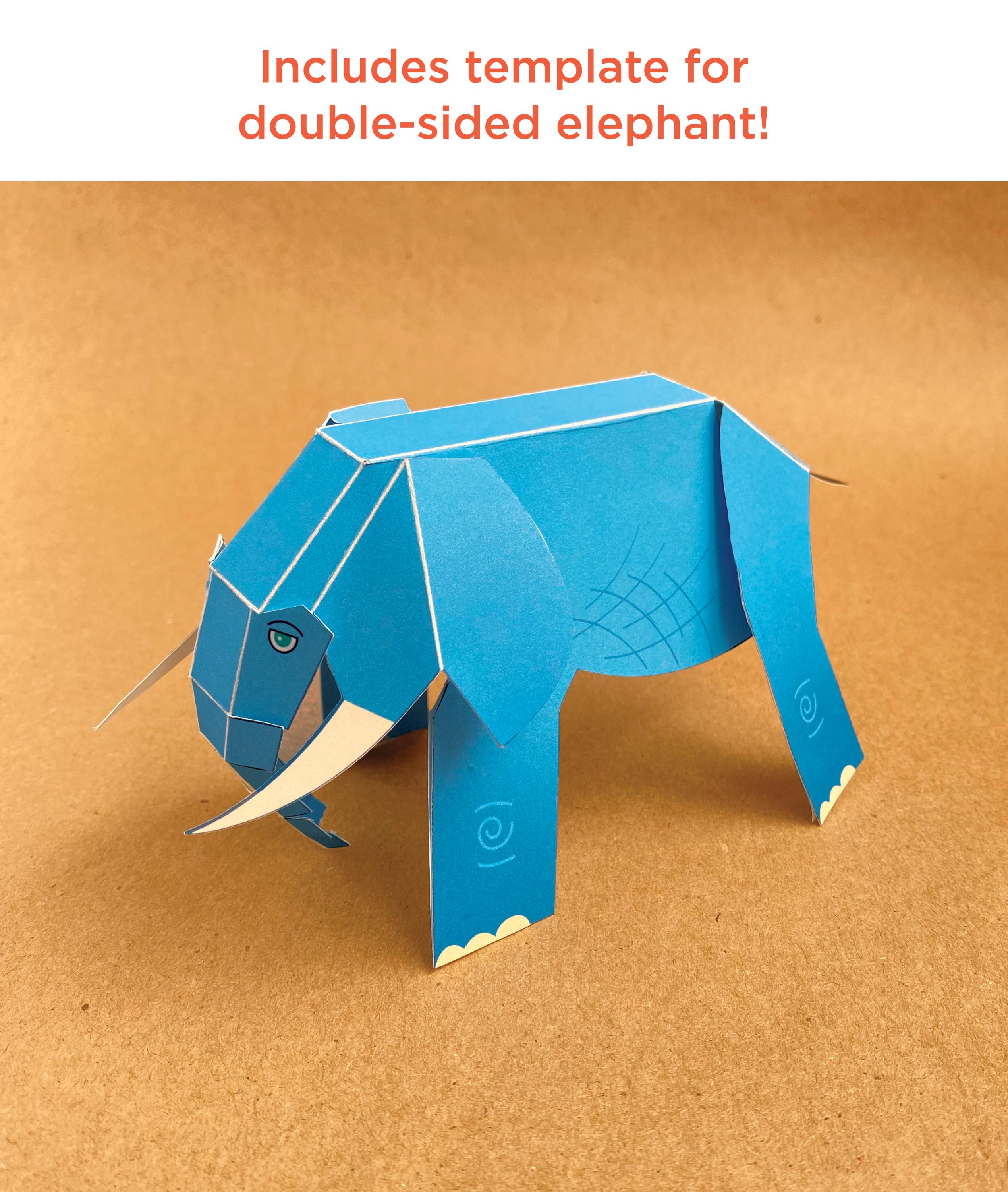 DIY 3D Safari Elephant Paper Craft - Etsy