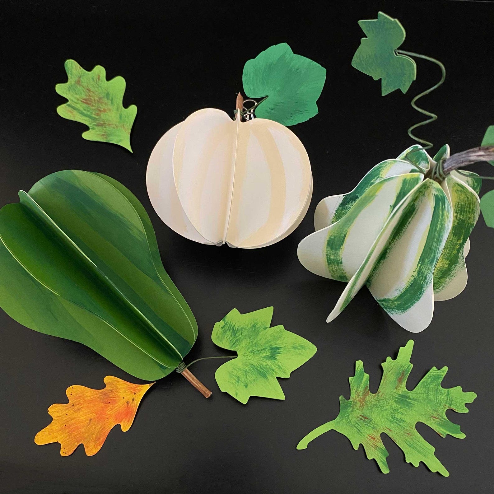 DIY 3D Pumpkin & Squash Paper Craft - Etsy