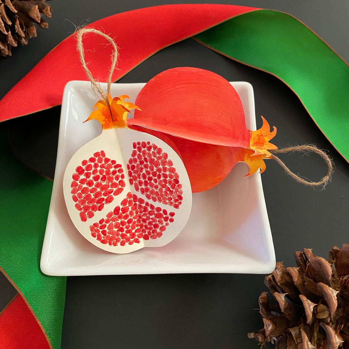 DIY 3D Pomegranate Paper Craft - Etsy