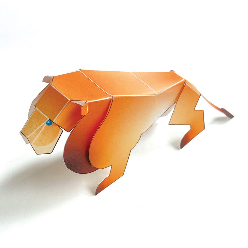 DIY Paper Lion Template | 3D Lion Papercraft Templates | Printable ...