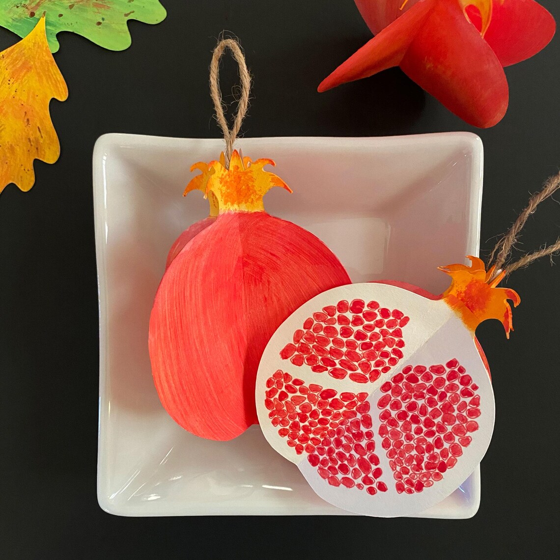 DIY 3D Pomegranate Paper Craft - Etsy