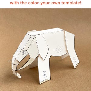 DIY 3D Safari Elephant Paper Craft - Etsy