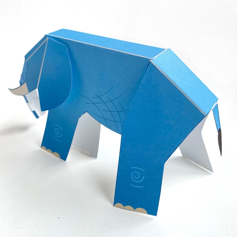 DIY 3D Safari Elephant Paper Craft - Etsy